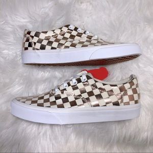 Vans | Shoes | Rare Nwt Rose Gold Vans Cream Checkerboard Authentic ...